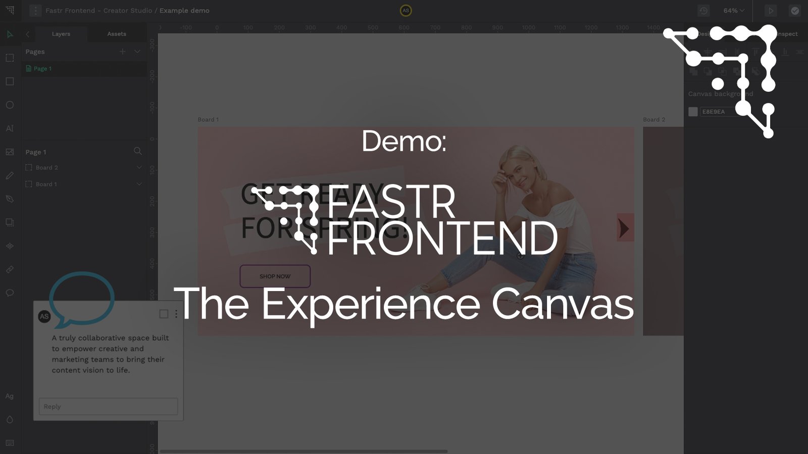 Fastr Frontend Experience Canvas Demo